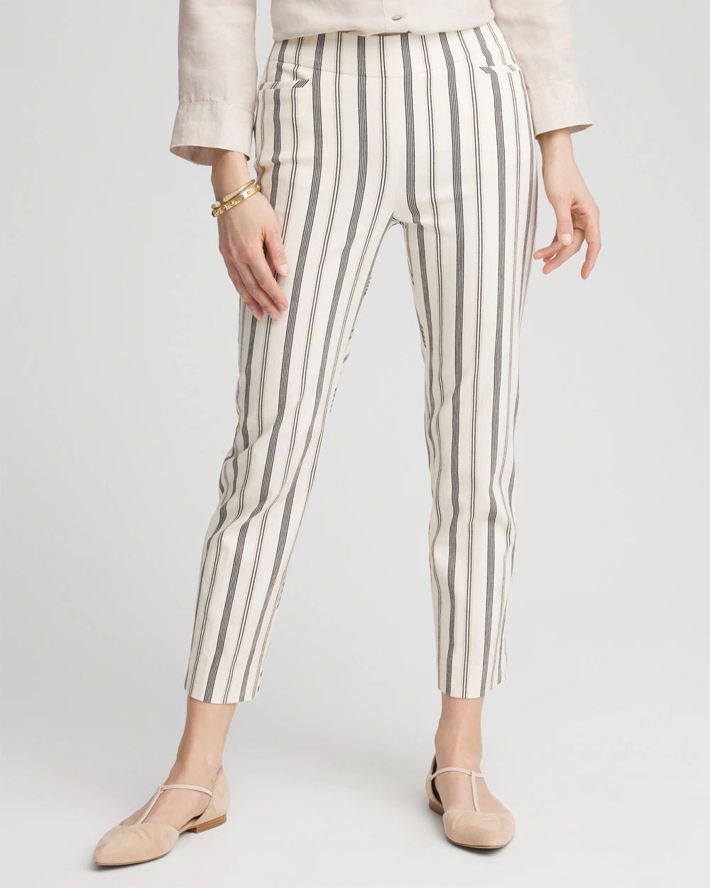 Brigitte™ Slub Striped Cropped Pants | Chico's